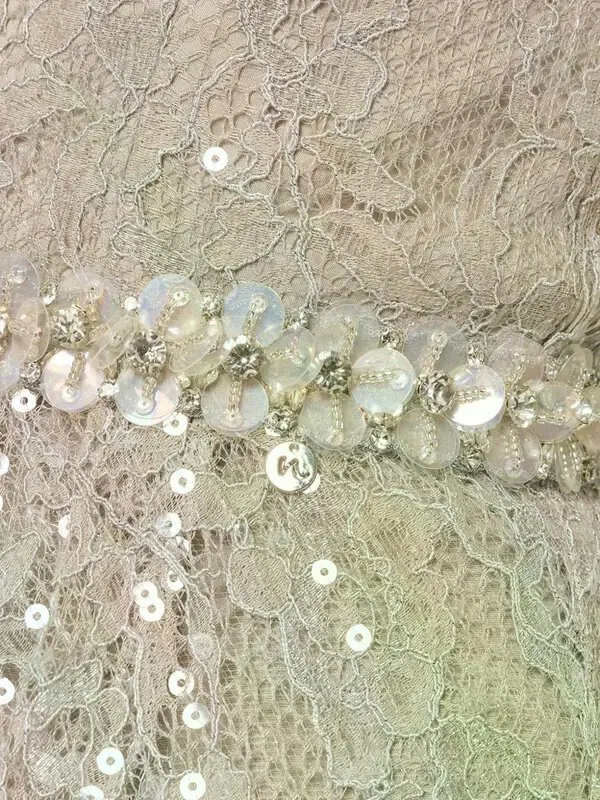 NISSA Sequin-embellished Lace Midi Dress