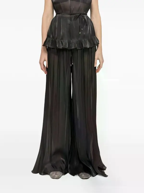 NISSA Ruffled Trousers - Black