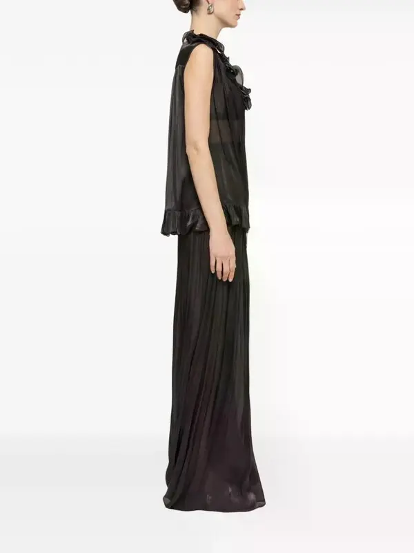 NISSA Ruffled Trousers - Black