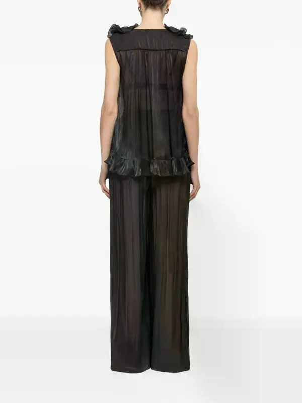 NISSA Ruffled Trousers - Black