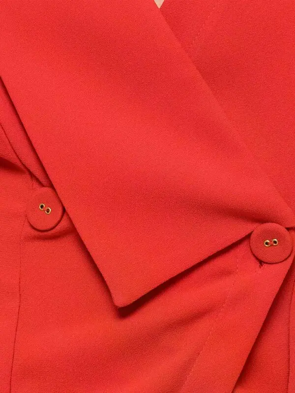 NISSA V-neck Buttoned Top - Red