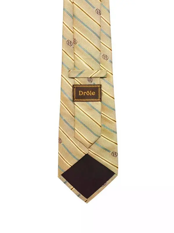 Drole De Monsieur Striped Monogram Neck Tie