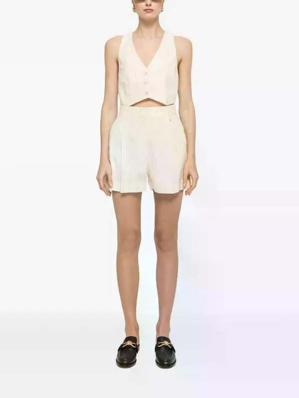 NISSA Striped High-waisted Shorts