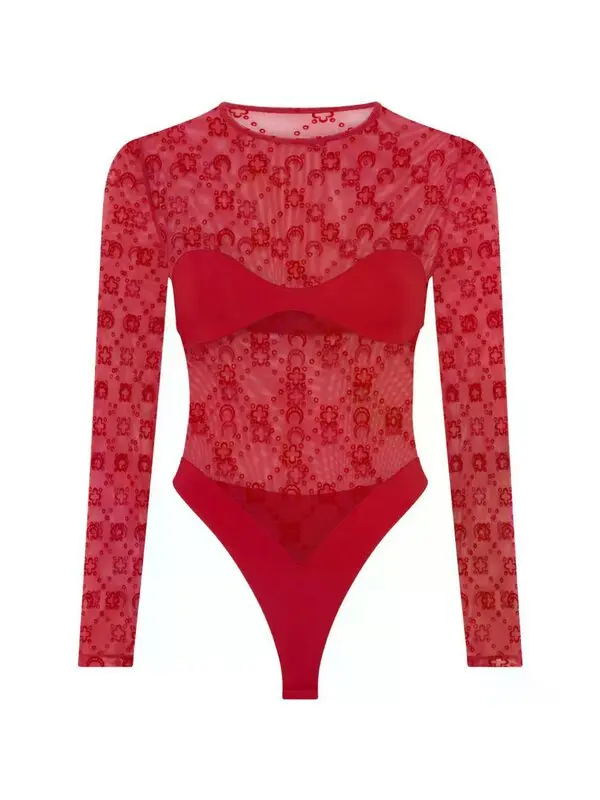 MARINE SERRE Logo-pattern Body - Red