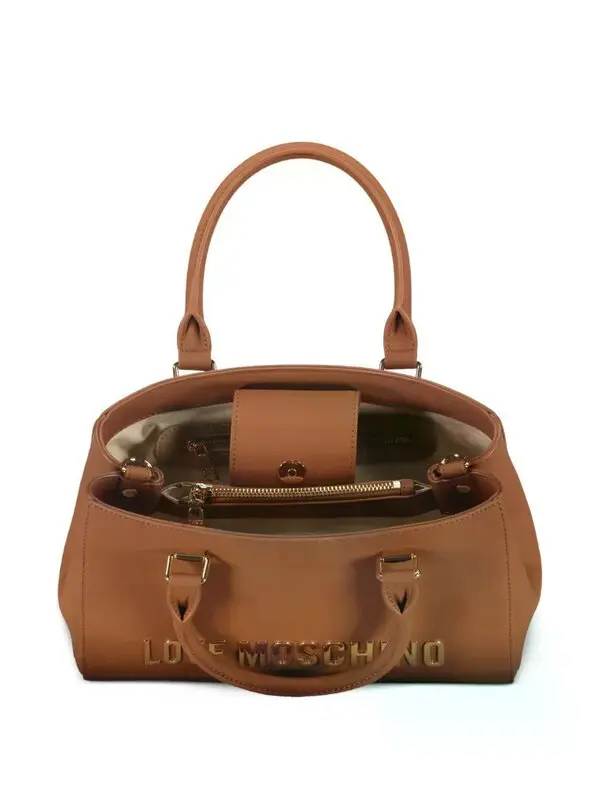 Moschino Logo Detail Tote - Neutrals