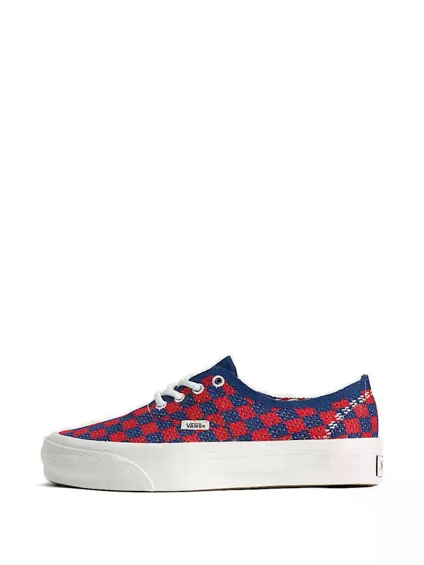 VANS Premium Authentic Checkerboard Lace-up Sneakers - Blue