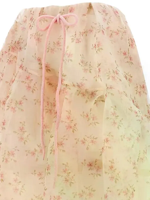 Simone Rocha Floral-patterned Midi Skirt - Neutrals