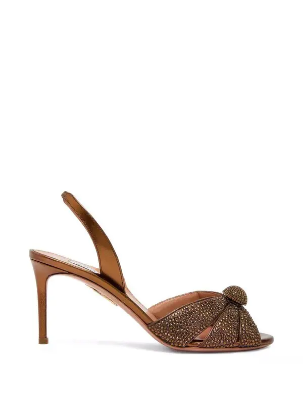 AQUAZZURA Crystal-embellished Sandals - Brown