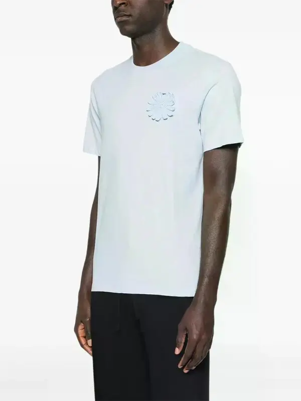 Sandro Cotton Crochet Flower T-shirt - Neutrals