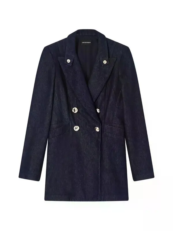 Emporio Armani Double-breasted Coat - Blue