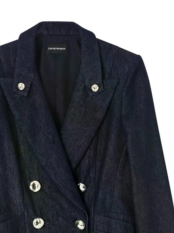 Emporio Armani Double-breasted Coat - Blue