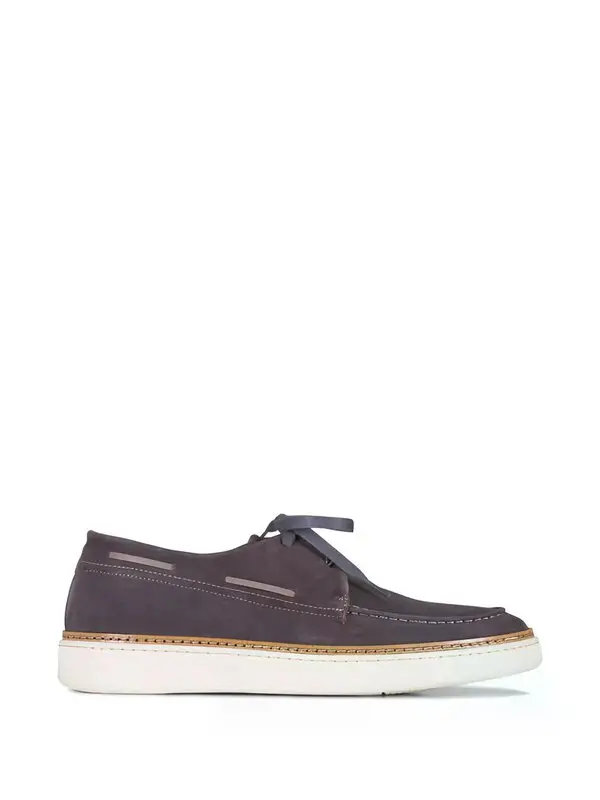 Aquatalia Bora Suede Boat Shoes - Grey