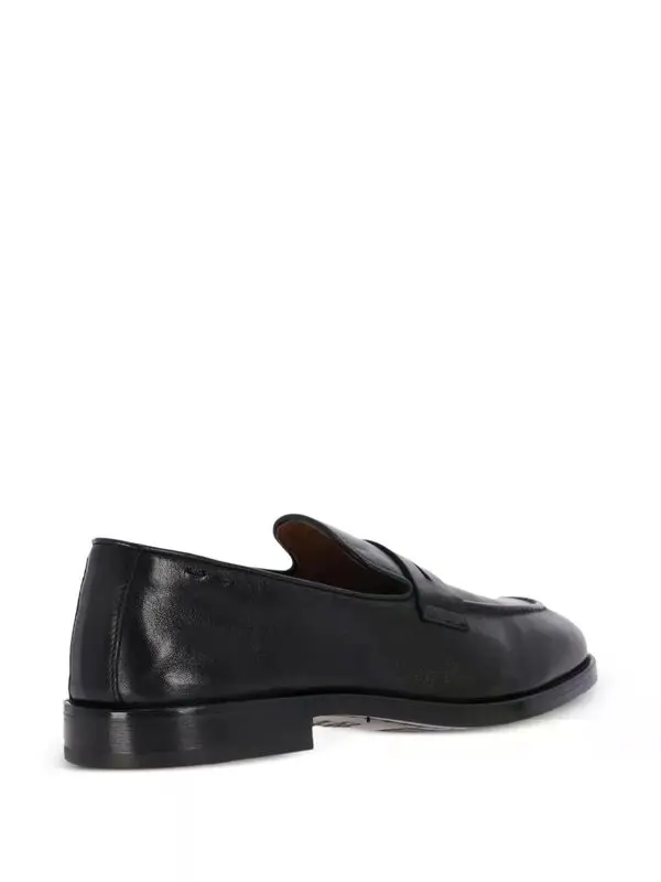 ALEXANDER HOTTO Leather Slip-on Loafers - Black