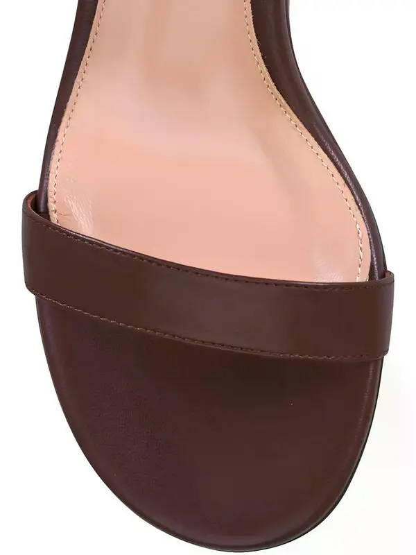 GIANVITO ROSSI Leather Wedge Sandals - Brown