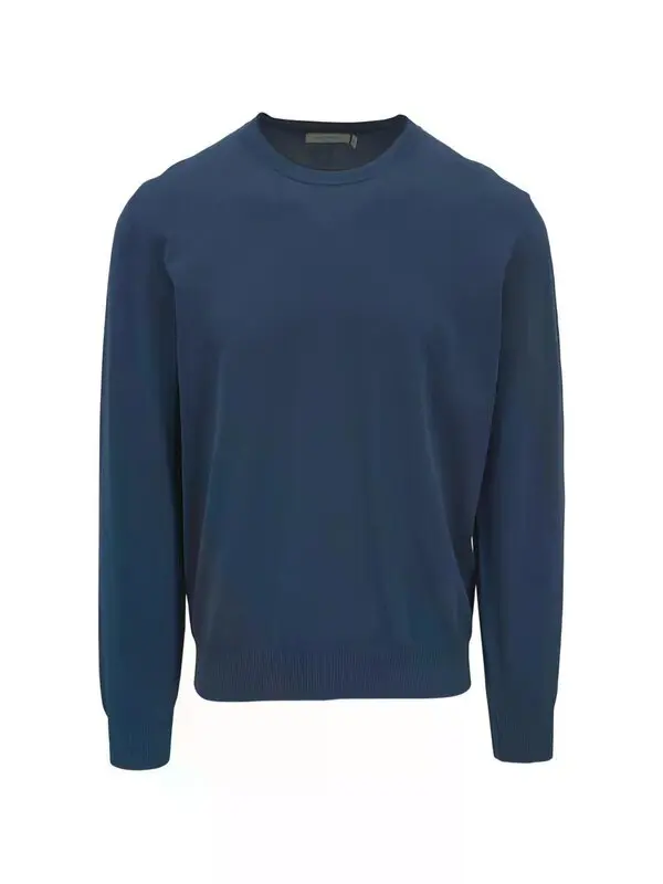 Canali Cotton Crew Neck Sweater - Blue