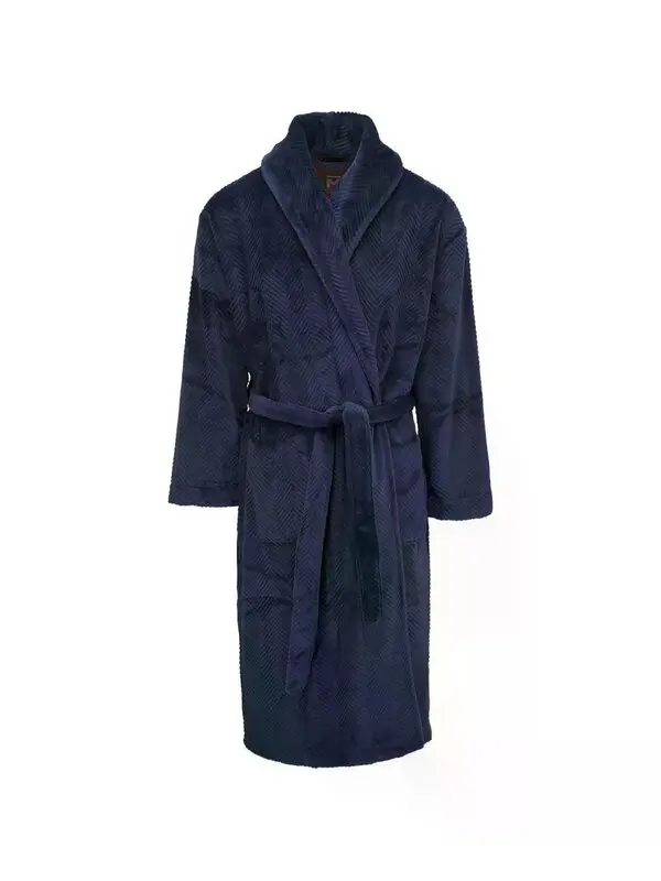 Majestic Filatures Herringbone Belted Robe - Blue