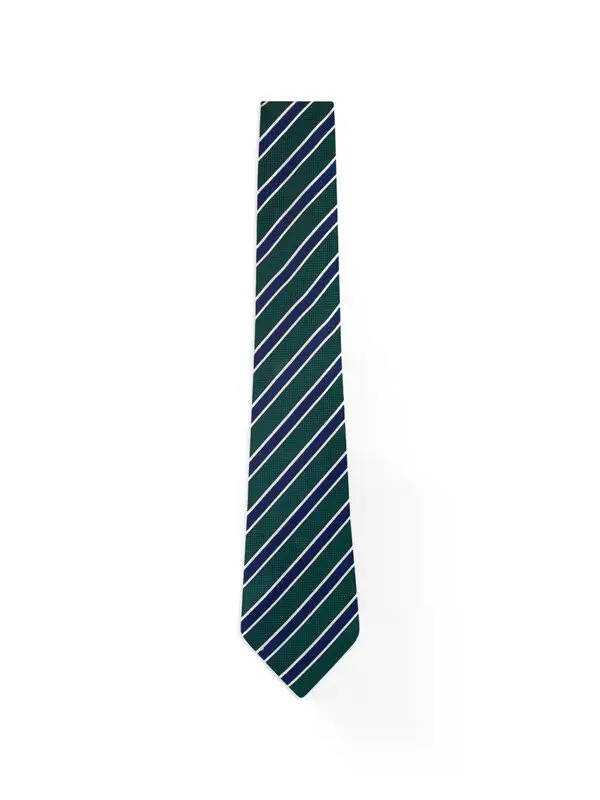 Zegna Striped Neck Tie - Green