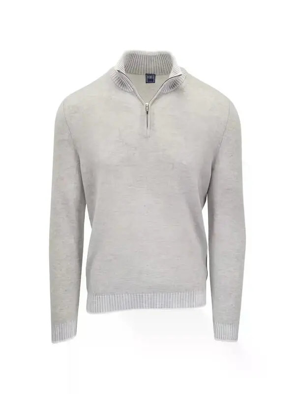 Fedeli Half-zip Cashmere Sweater - Grey