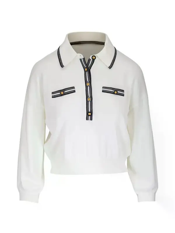 L'Agence Malaki Polo Top - White