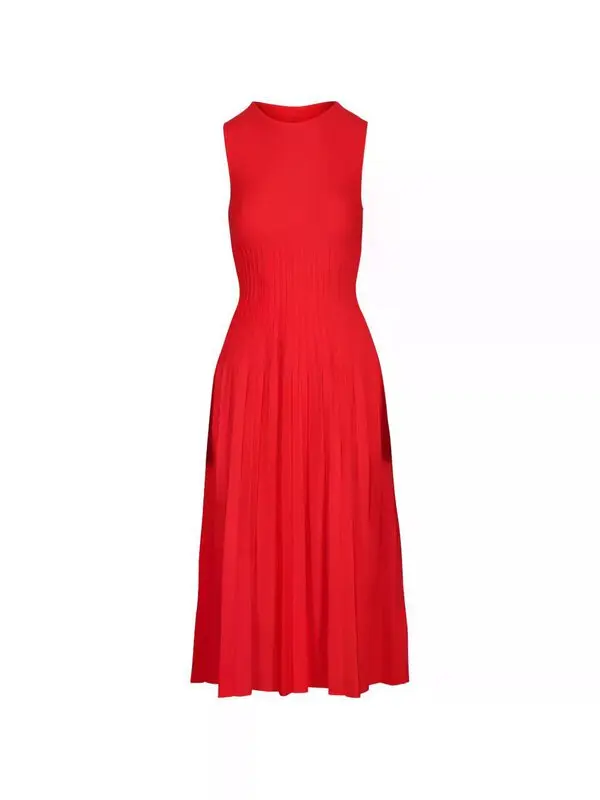 Staud Elyse Ribbed Midi Dress - Red