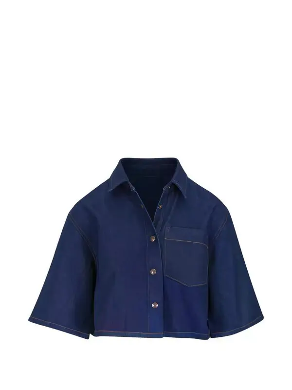 AGOLDE Tomine Cropped Shirt - Blue