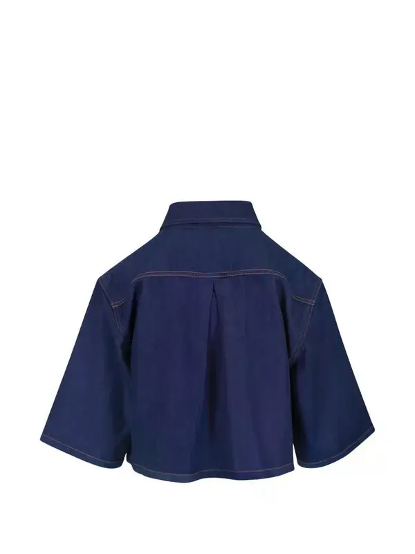 AGOLDE Tomine Cropped Shirt - Blue