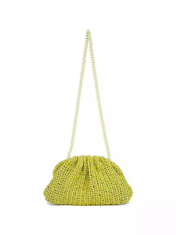 Maria La Rosa Woven Shoulder Bag With Chain Strap - Green