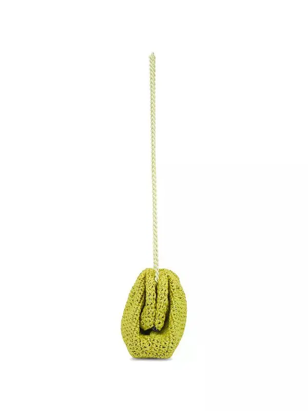Maria La Rosa Woven Shoulder Bag With Chain Strap - Green