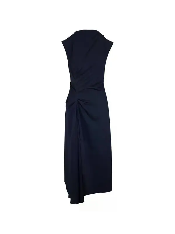 Michael Kors Cowl-neck Cinch Midi Dress - Blue