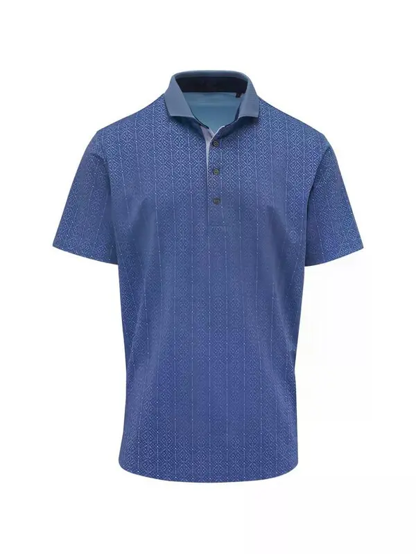 Greyson Patterned Polo Shirt - Blue