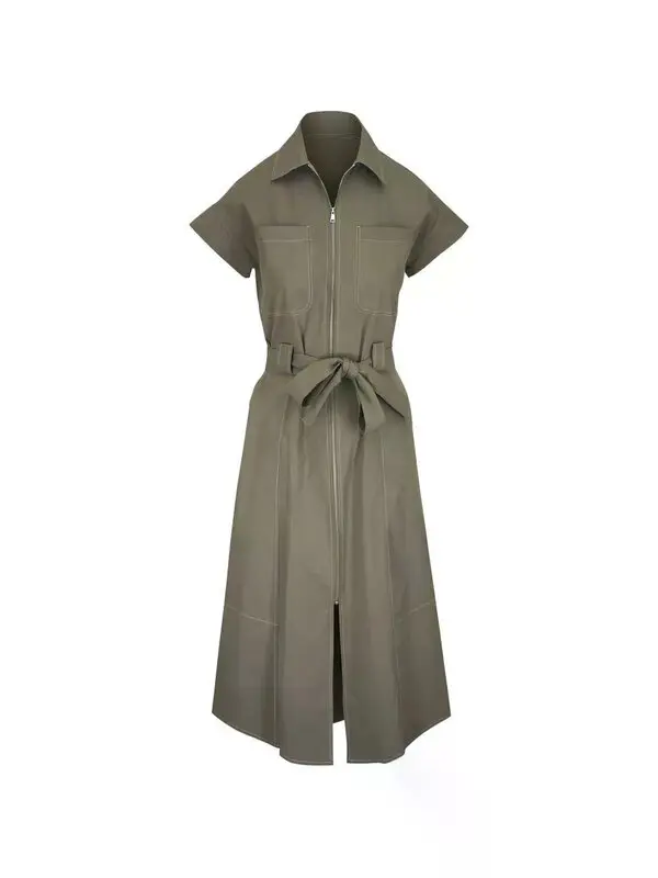 Antonelli Firenze Belted Zipped Midi Dress