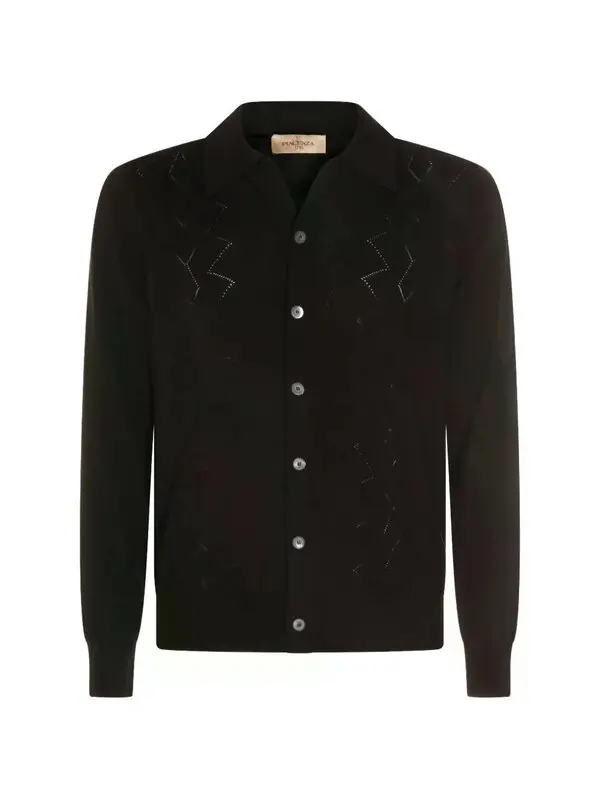 PIACENZA CASHMERE 1733 Geometric-pattern Cardigan - Black