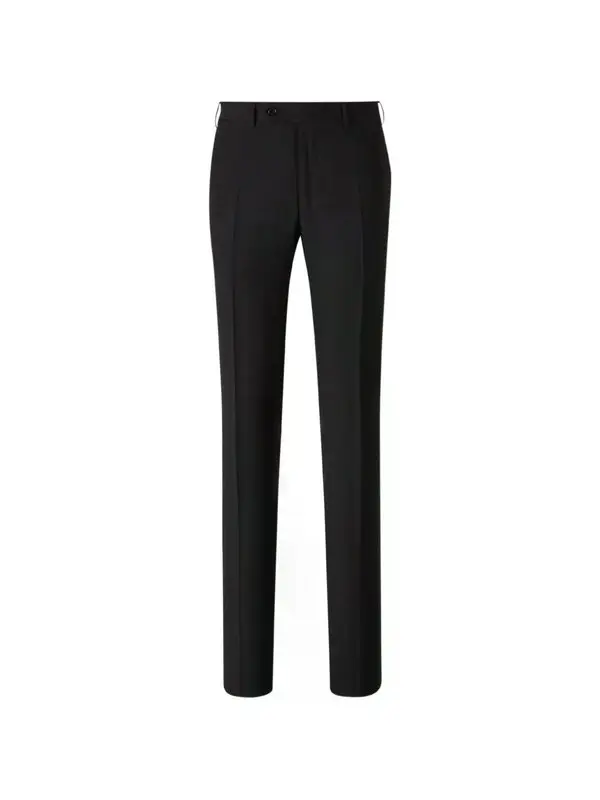Canali Regular Fit Wool Trousers - Black