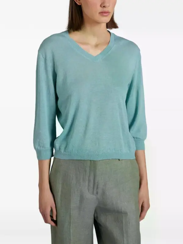 SLOWEAR V-neck Knitted T-shirt