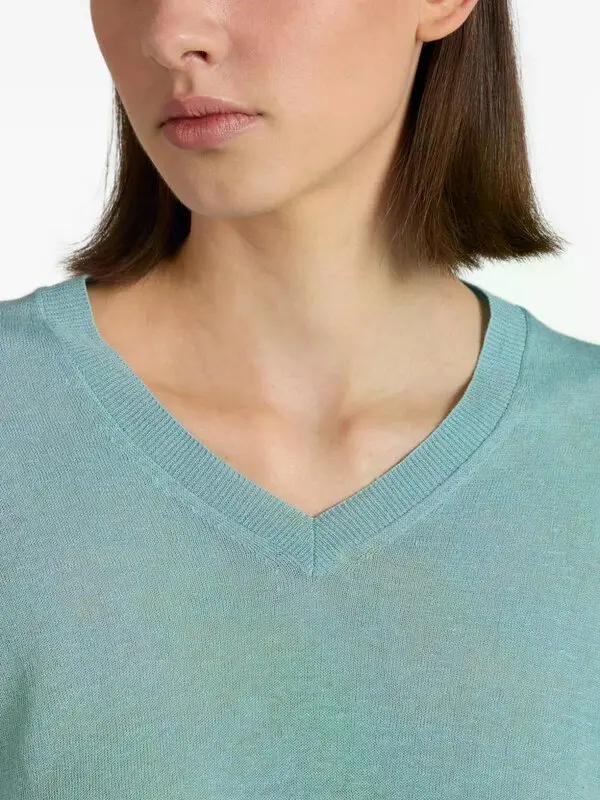 SLOWEAR V-neck Knitted T-shirt