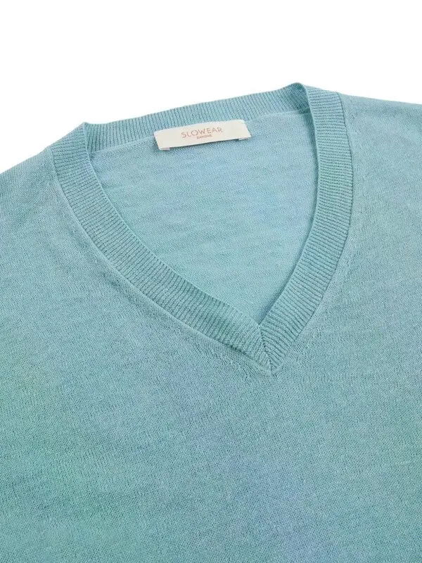 SLOWEAR V-neck Knitted T-shirt