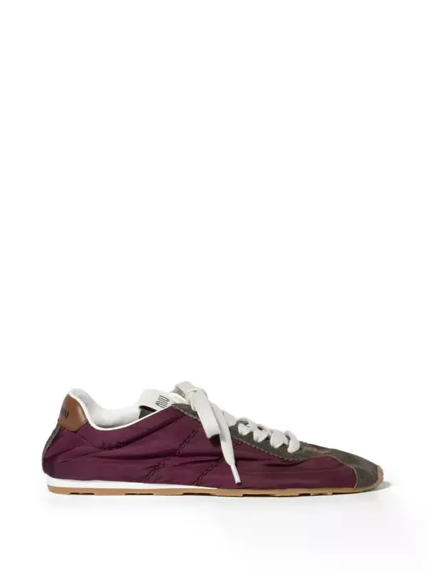 Miu Miu Plume Technical Fabric And Suede Sneakers - Purple