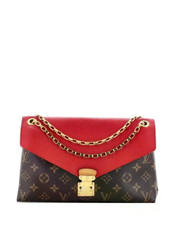 LOUIS VUITTON Pallas Chain Monogram Canvas And Calfskin Shoulder Bag - Brown