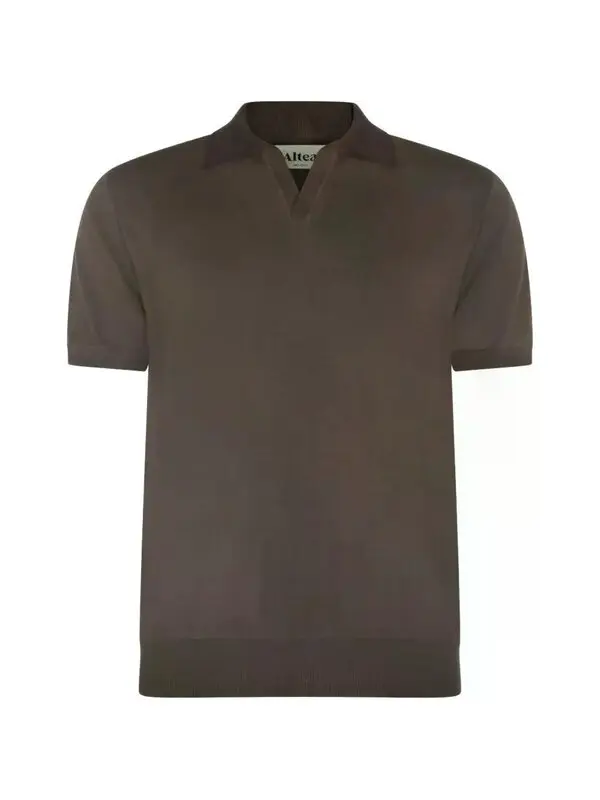 Altea Short-sleeved Cotton Polo Shirt - Brown