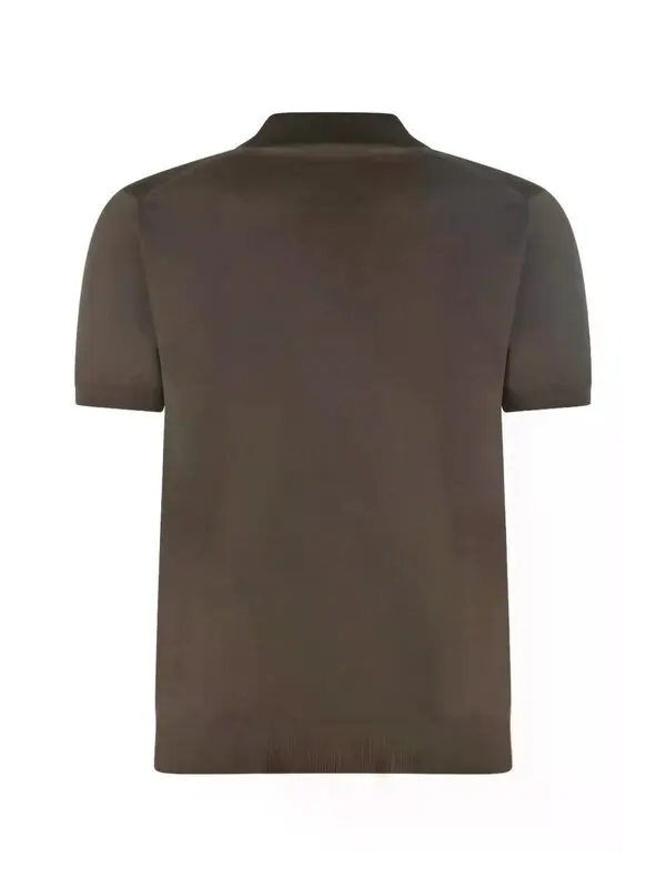 Altea Short-sleeved Cotton Polo Shirt - Brown