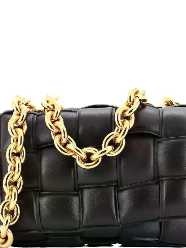 Bottega Veneta Cassette Chain Padded Maxi Intrecciato Leather Crossbody Bag - Brown