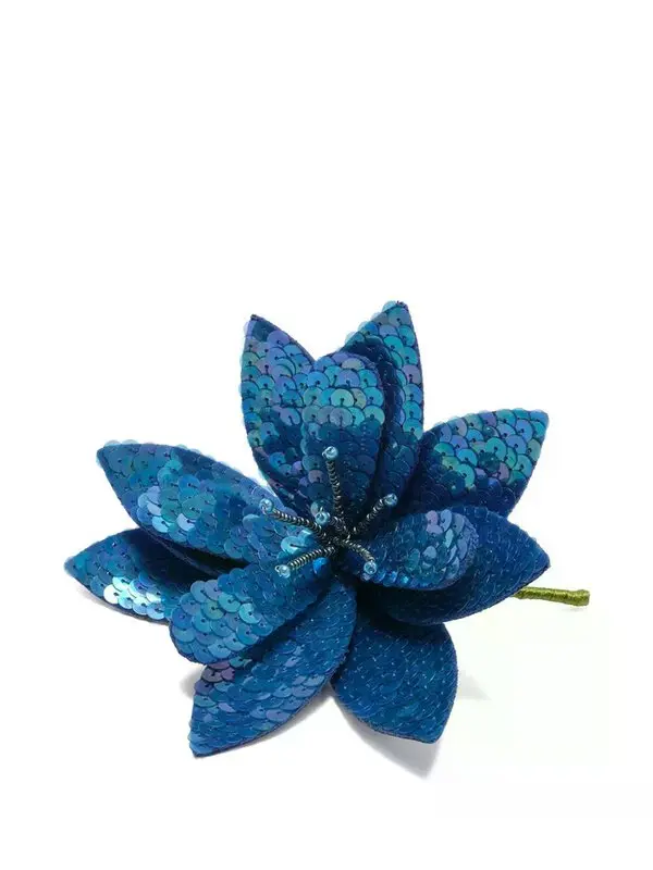 Malìparmi Sequin-embellished Flower Brooch - Blue