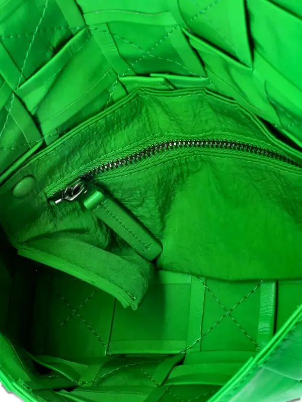 Bottega Veneta Cassette Maxi Intrecciato Leather Small Crossbody Bag - Green