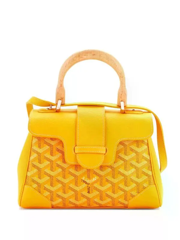 Goyard Saigon Mini Top Handle Bag Coated Canvas With Leather - Orange