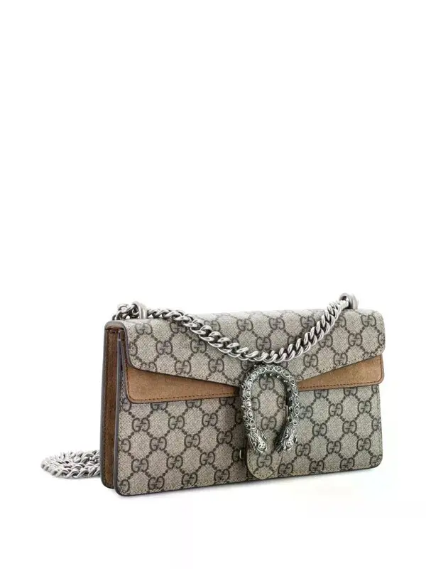 Gucci Dionysus Gg Coated Canvas Small Shoulder Bag With Crystal Embellishments - Brown