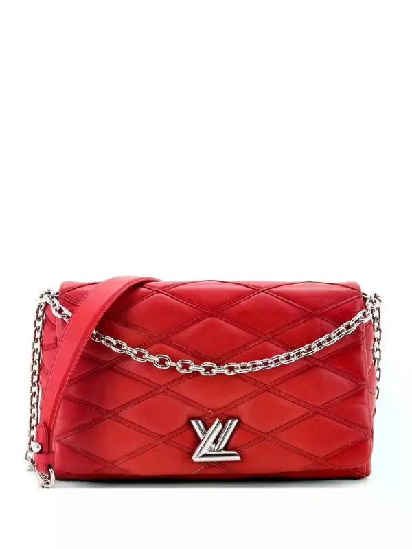 LOUIS VUITTON Go-14 Handbag Malletage Leather Mm - Red