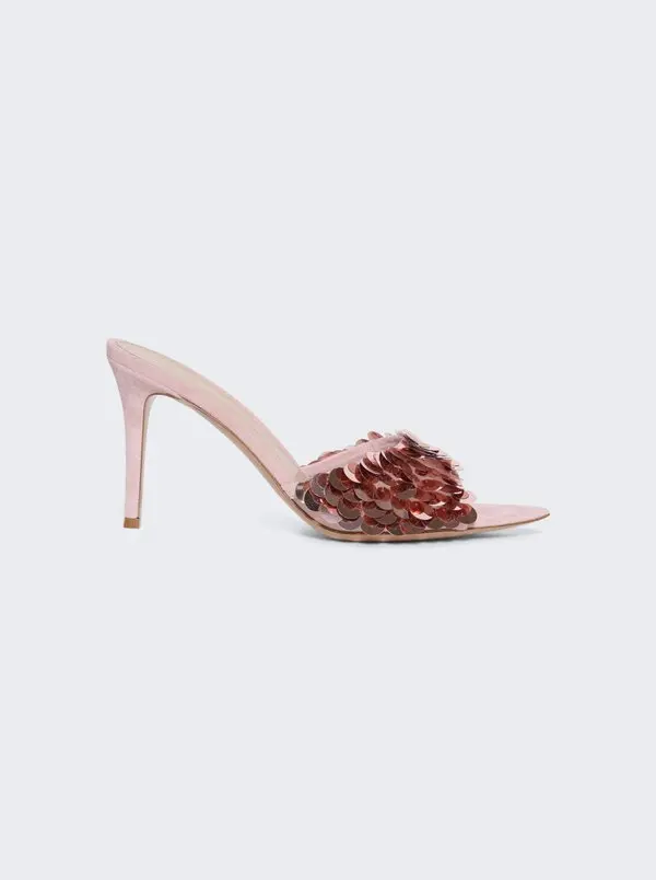 GIANVITO ROSSI Elle Sequined Mules - Pink