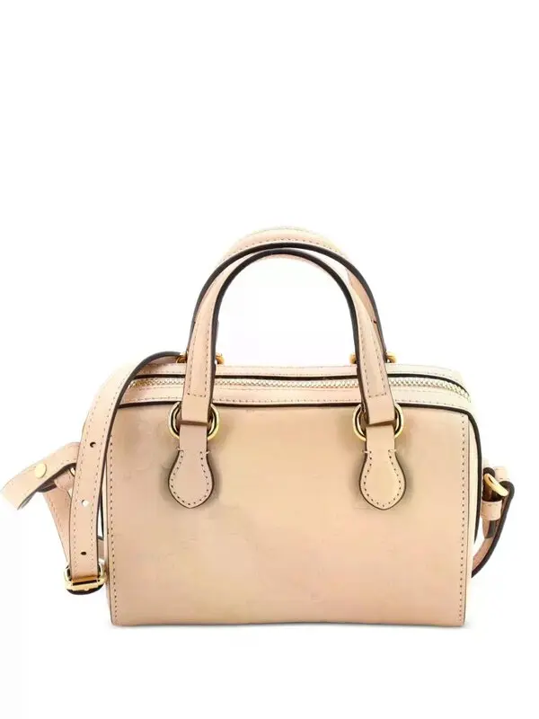 Gucci Convertible Boston Bag Jumbo Gg Embossed Leather Super Mini Crossbody Bag - Neutrals