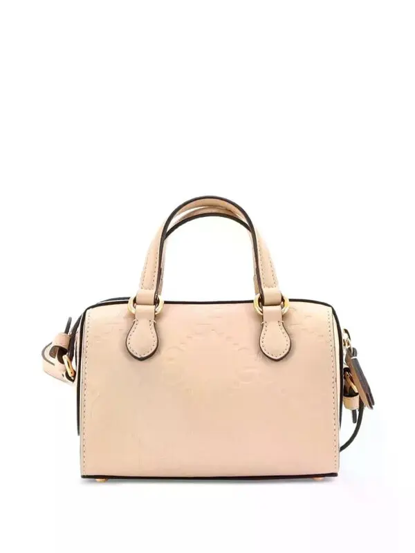 Gucci Convertible Boston Bag Jumbo Gg Embossed Leather Super Mini Crossbody Bag - Neutrals