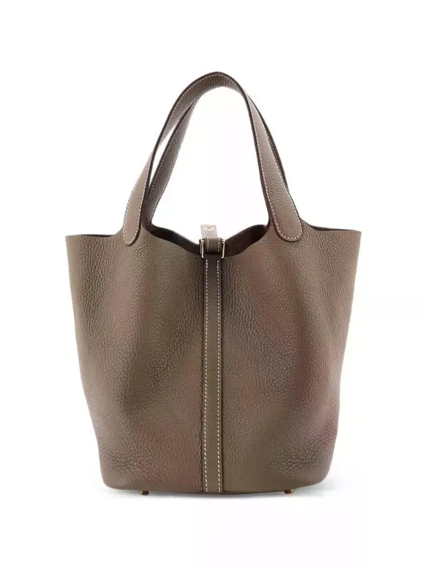 Hermès Picotin Lock Clemence Mm Bucket Bag - Grey